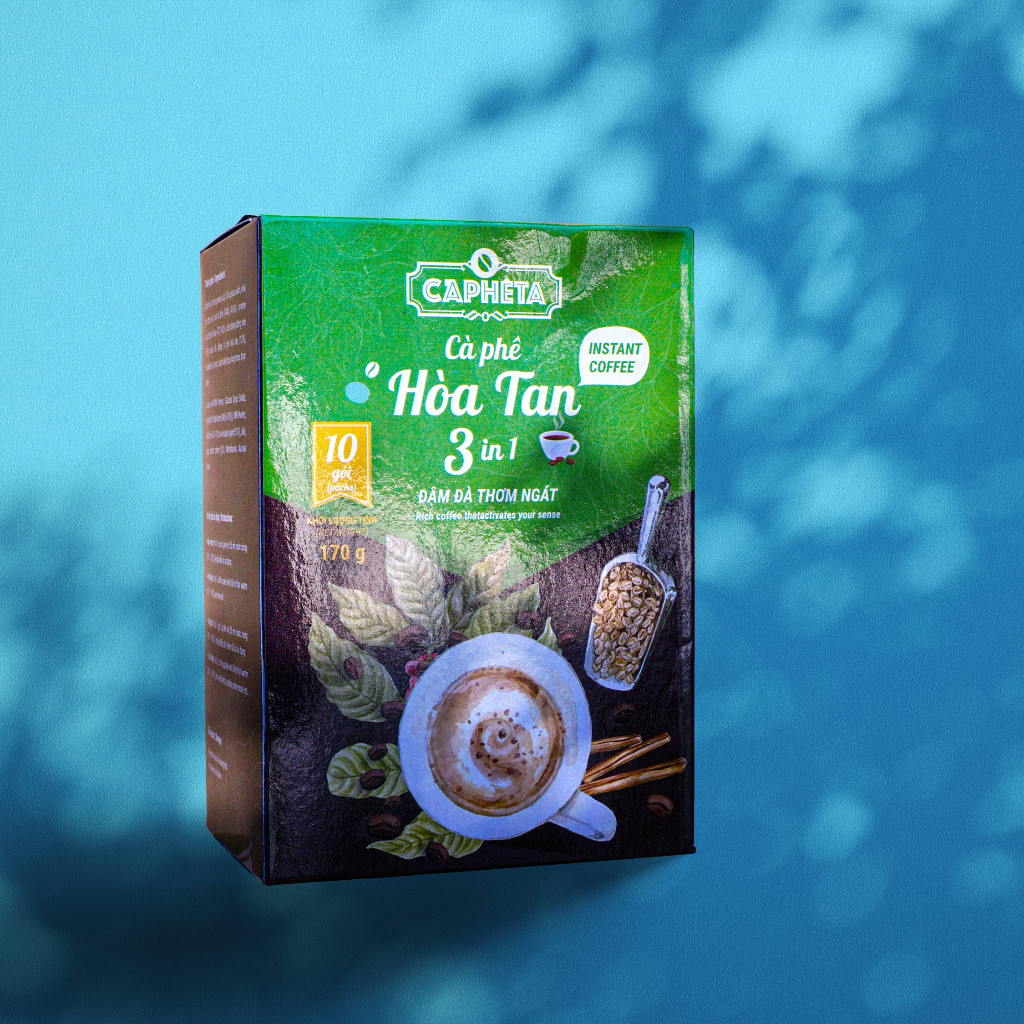CAPHETA - Cà phê hòa tan 3in1 (xanh) 170g | Shopee Việt Nam