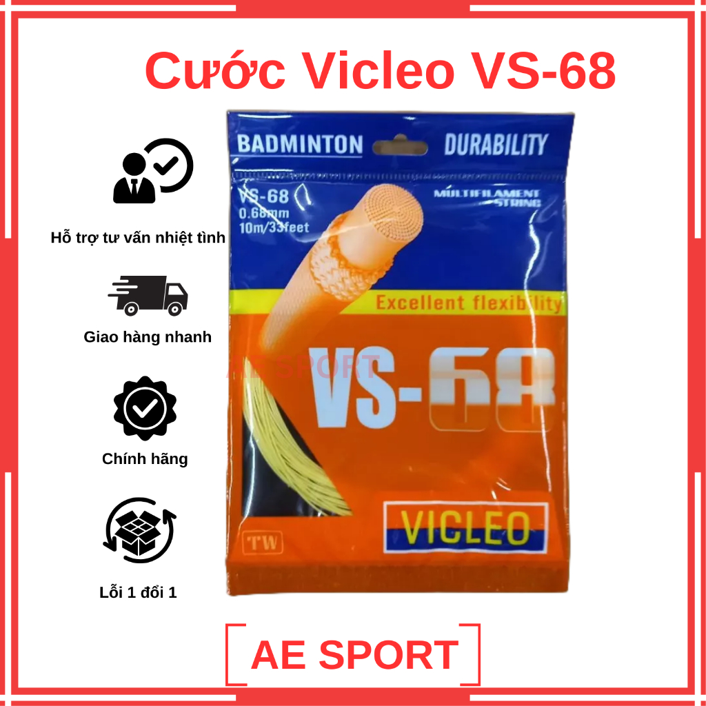 CƯỚC ĐAN VỢT CẦU LÔNG - VICLEO VS-68 _ Micron 68 _ VS68 TW _ Chính hãng | Shopee Việt Nam