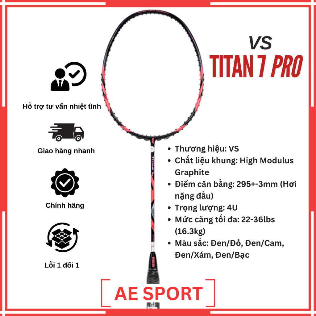 Vợt Cầu Lông VS Titan 7 Pro Chính Hãng | Shopee Việt Nam