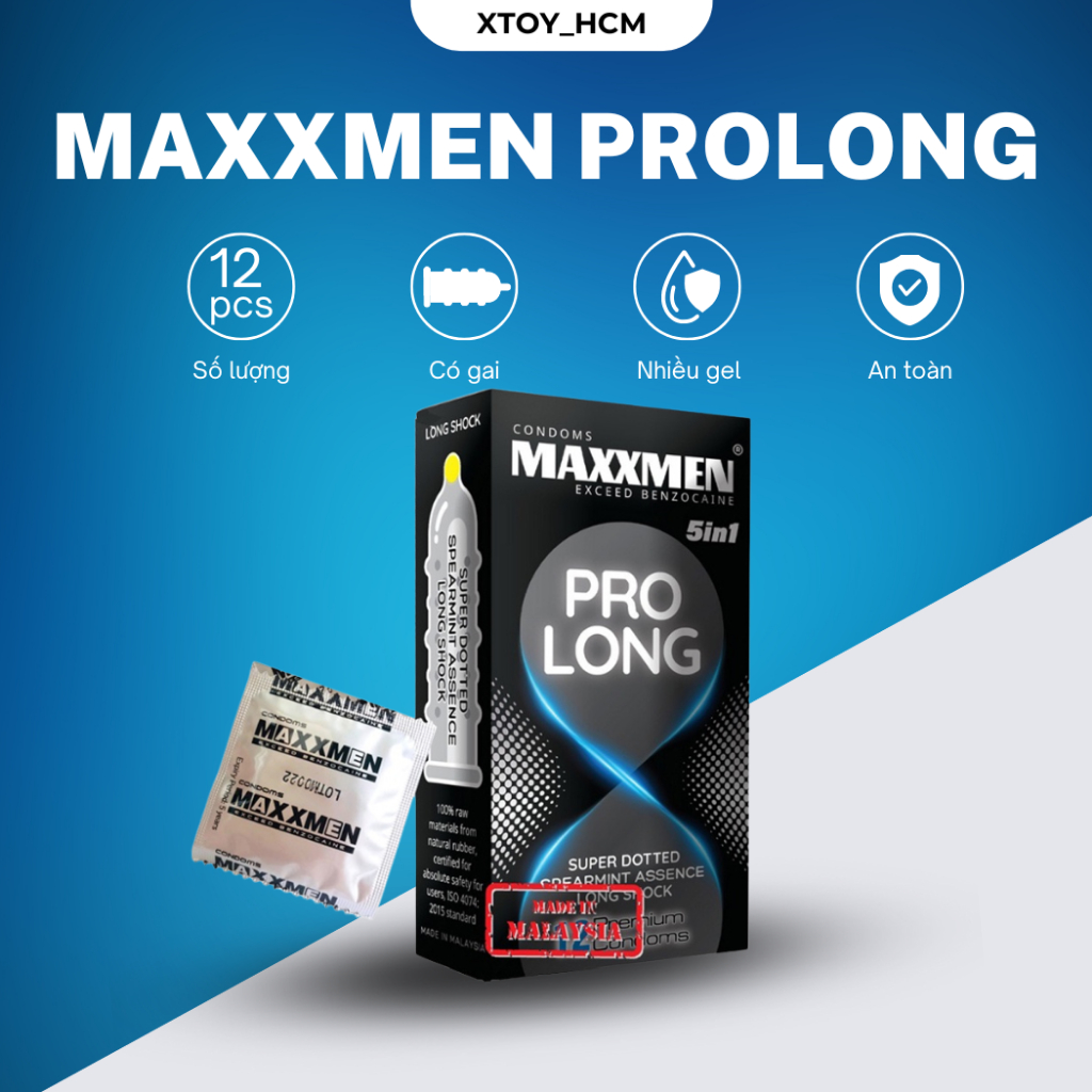 Bao cao su gai MAXXMEN PRO LONG siêu mỏng có gai kéo dài thời gian quan hệ | Shopee Việt Nam