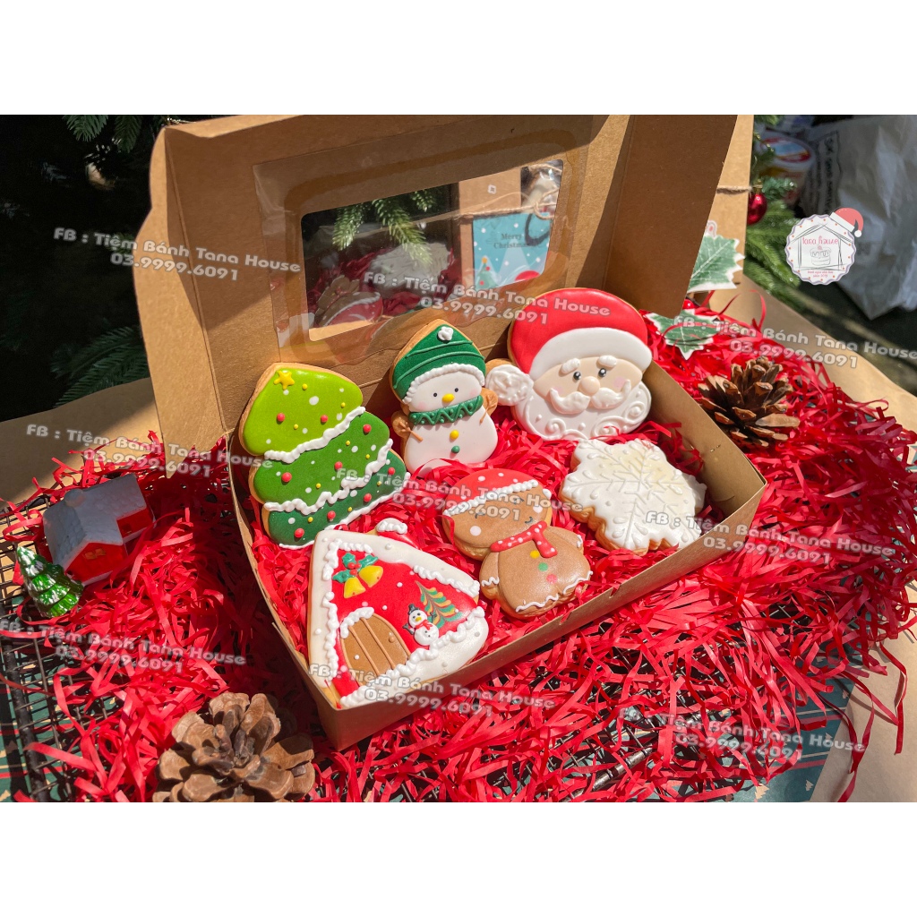 [Hỏa Tốc] Quà tặng giáng sinh, Set 3 đến 8 bánh quy vẽ Noel Cookies ...