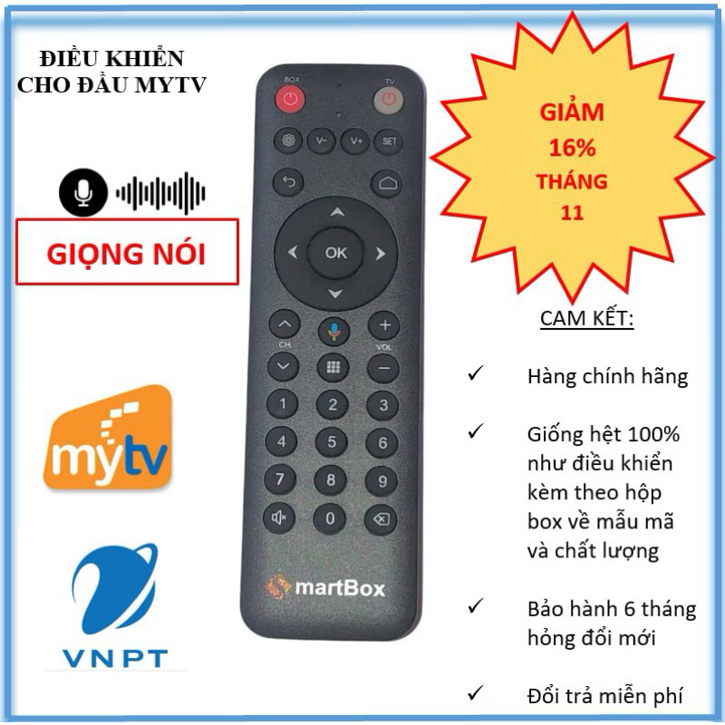 Remote điều khiển smartbox voice giọng nói VNPT MyTV | Shopee Việt Nam
