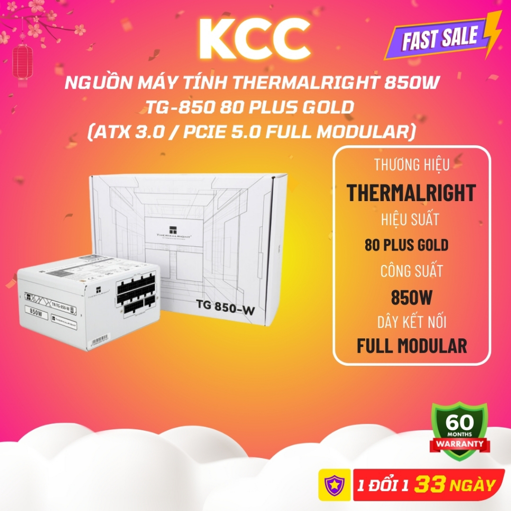 Nguồn máy tính Thermalright 850W TG-850-W 80 Plus Gold White | Shopee Việt Nam