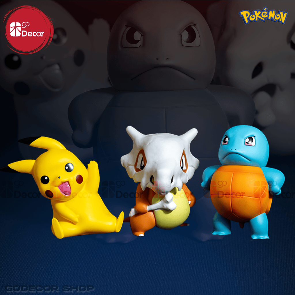 Mô hình Pokemon Bộ 3 Pikachu, Cubone, Squirtle Siêu Đẹp Cao 17cm ...