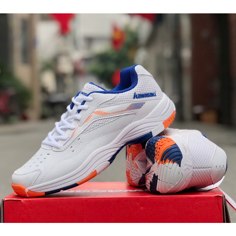 Giày Kawasaki 3324 trắng xanh (Giày cầu lông, bóng chuyền, pickleball nam nữ) | Shopee Việt Nam