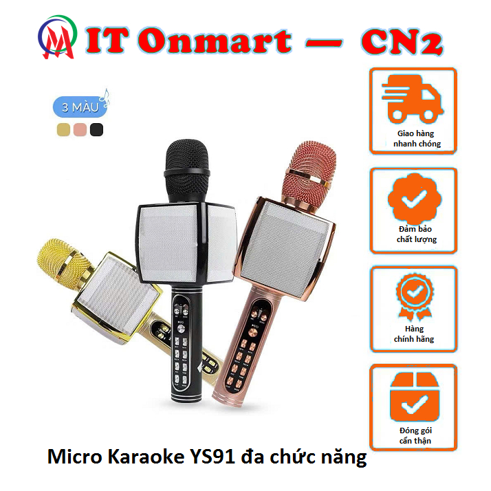 Mic hát karaoke cầm tay ys91 mic karaoke bluetooth hát thật hay ...