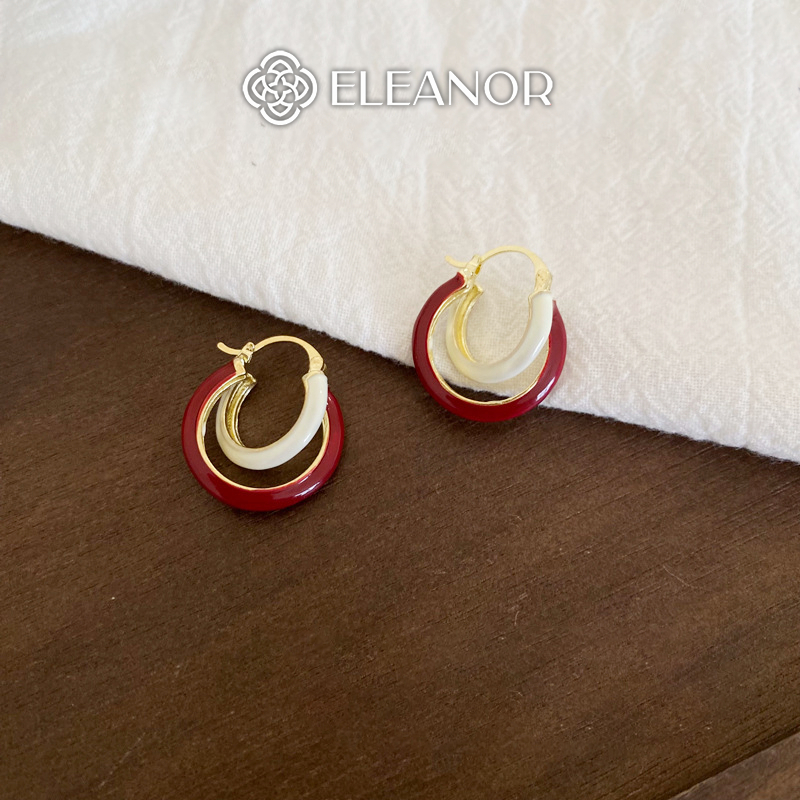 Bông tai nữ chuôi bạc 925 Eleanor Accessories dáng tròn phụ kiện trang ...