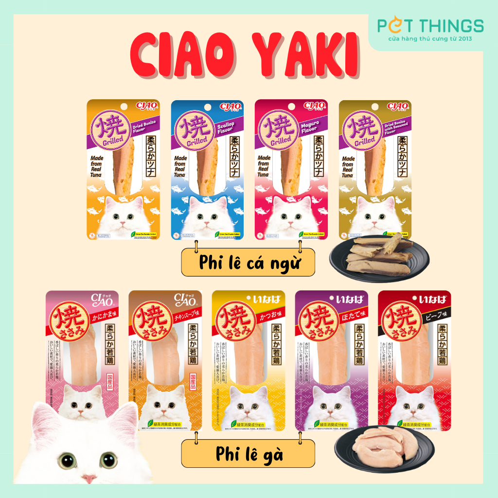 CIAO Yaki - Snack Phi Lê Cá Nướng / Gà Nướng Cho Mèo | Shopee Việt Nam
