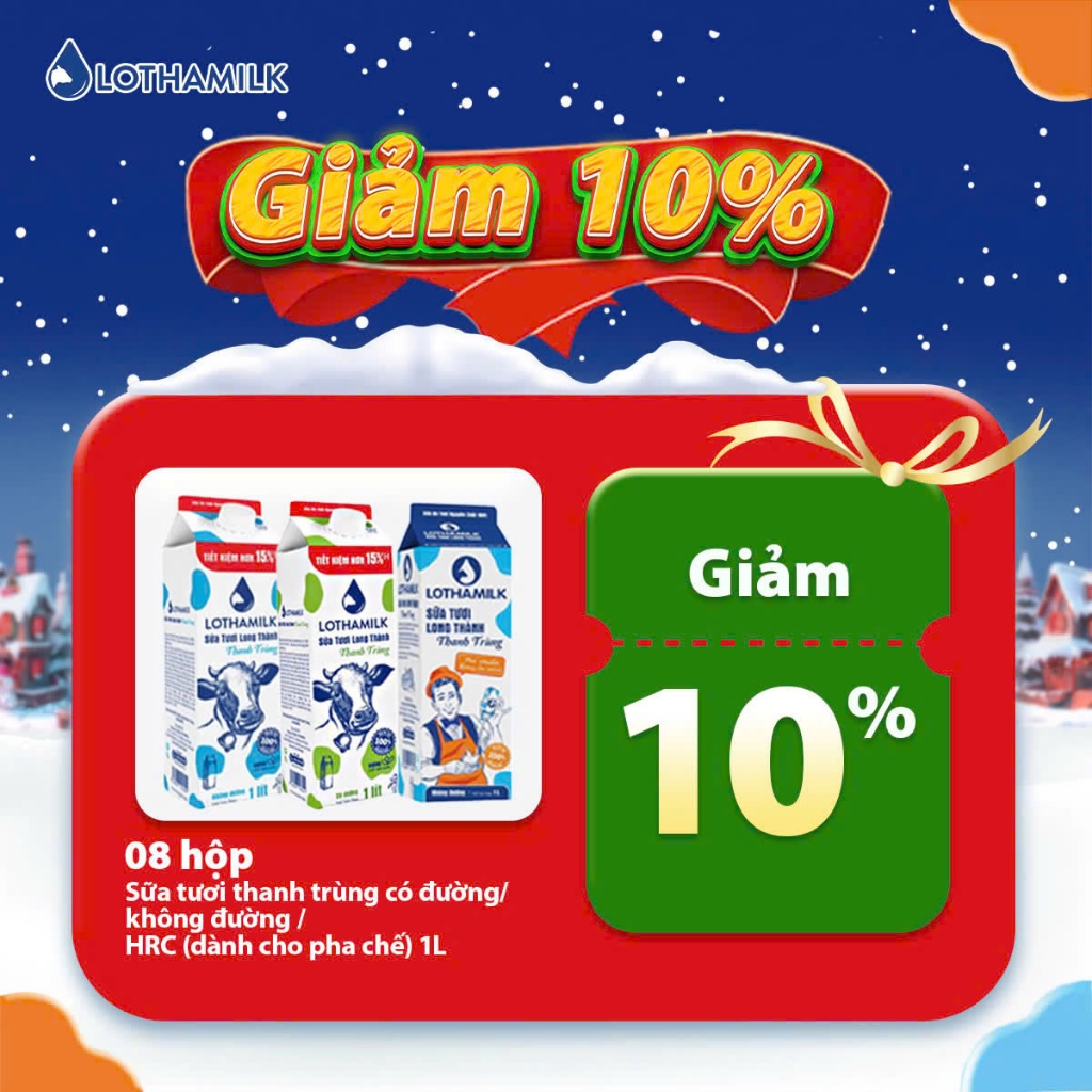 Sữa tươi thanh trùng Lothamilk hộp 1L | Shopee Việt Nam