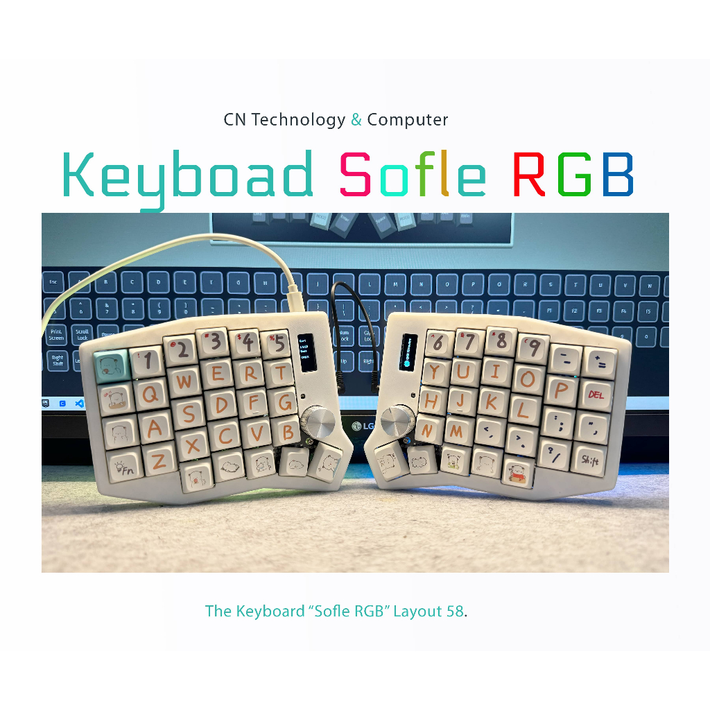 Bàn Phím Sofle RGB Hoàn Thiện Keyboard Split Sử Dụng Atmega32u4 Keymap QMK VIA | Shopee Việt Nam