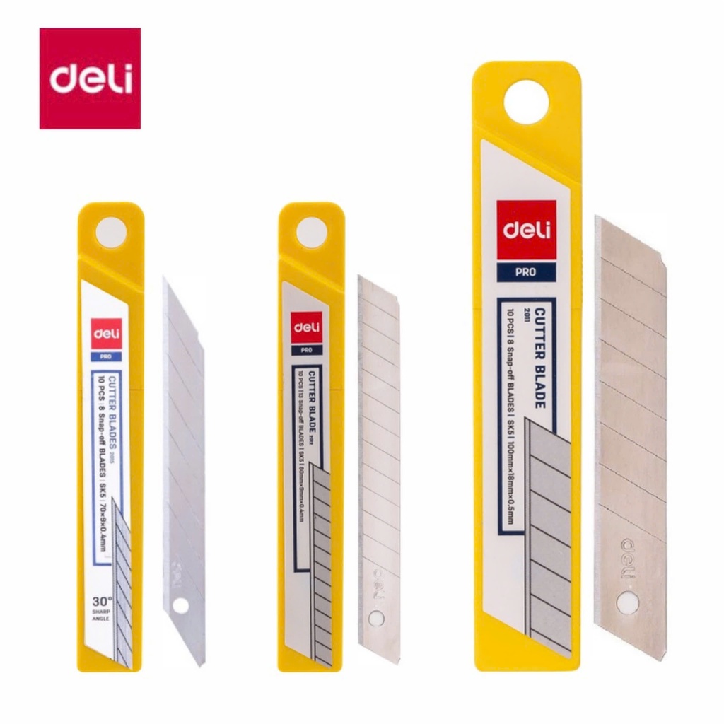 HCKT [THANH LONG] - Lưỡi Dao Rọc Giấy DELI / Hộp 10 Lưỡi Dao DELI ...