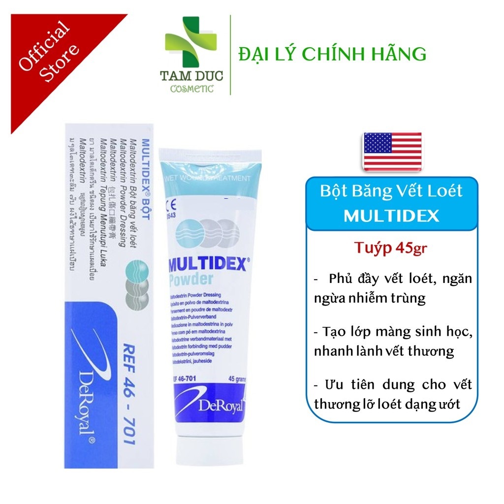 MULTIDEX POWDER Bột băng vết thương vết loét do tỳ đè, do bỏng, lâu ...