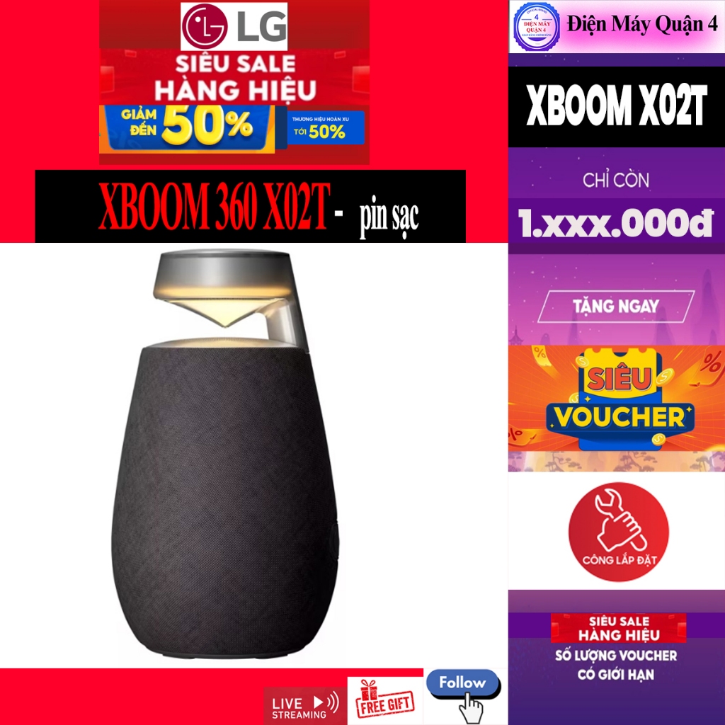 LG XO2TBK -- Loa LG XBOOM 360 X02T , Thời gian sử dụng15 giờ | Shopee Việt Nam