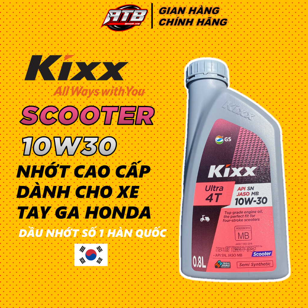 ( 10W30 ) Dầu nhớt xe ( TAY GA ) KIXX SCOOTER ULTRA 10W30 800ml - dùng ...