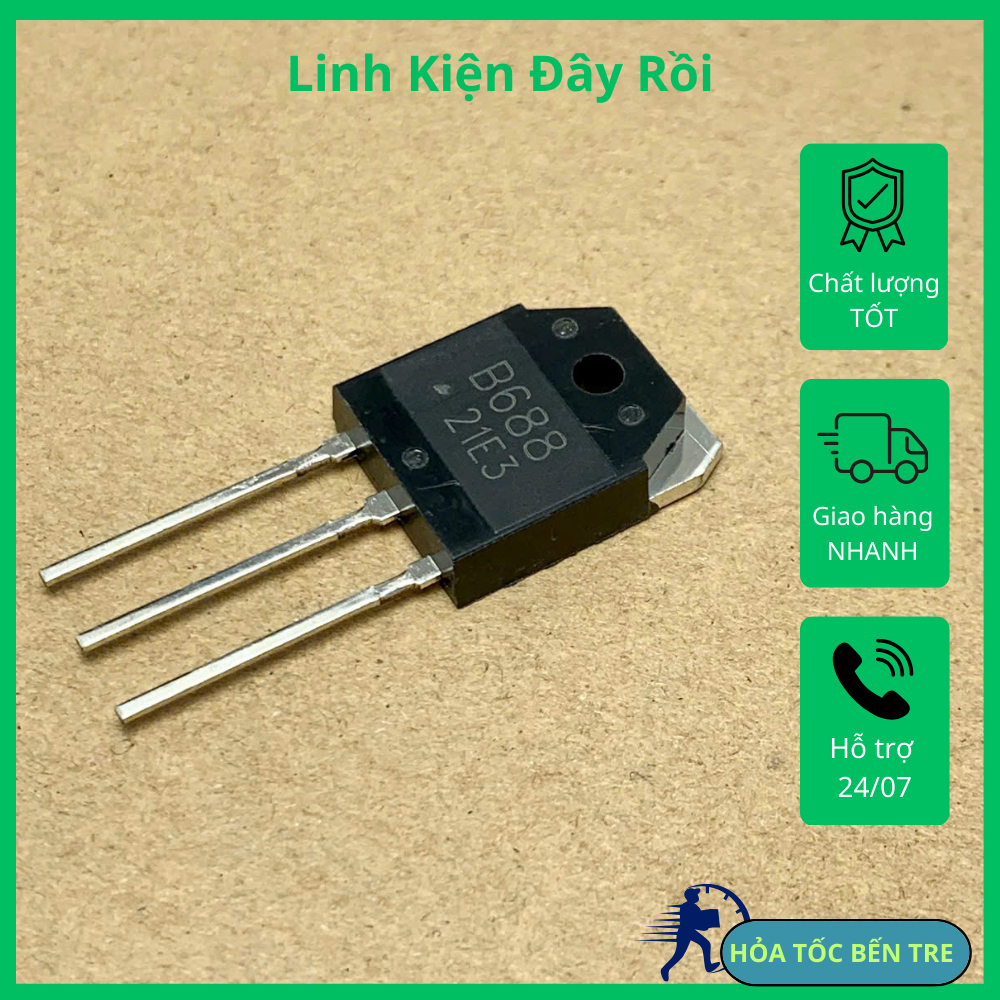 Linh kiện điện tử sò B688 2SB688 TRANSISTOR 120V 8A 80W TO-3P PNP | Shopee Việt Nam
