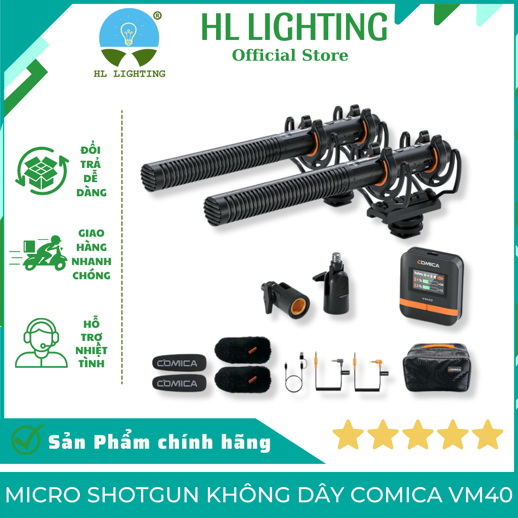 Micro Shotgun Không Dây Comica VM40 Combo Siêu Cardioid 32GB Pin Lâu ...