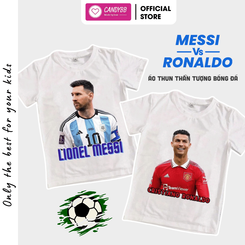 Áo thun đá banh RONALDO, MESSI và CÁC CẦU THỦ KHÁC cho bé - đồ đá bóng ...
