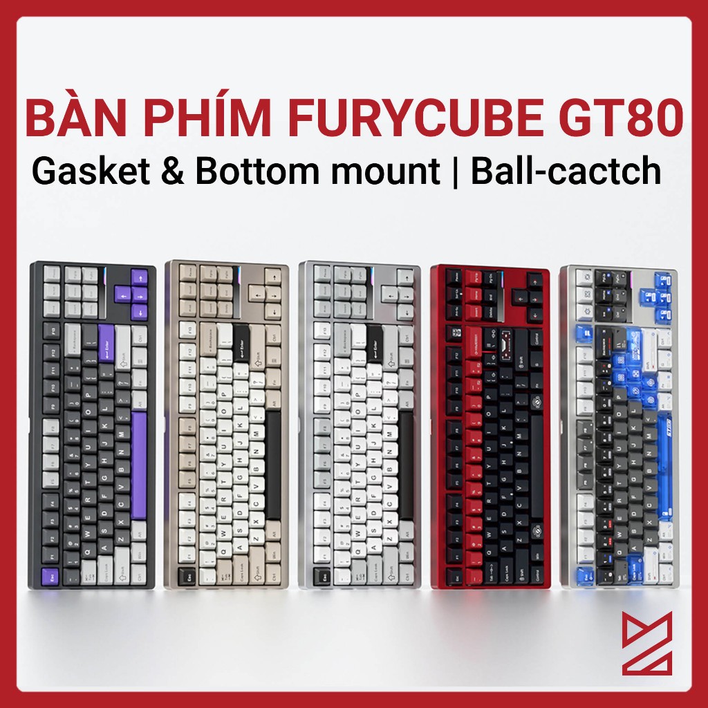 Bàn phím cơ FuryCube GT80 - Bàn phím cơ nhôm chất lượng cao, 3 chế độ ...