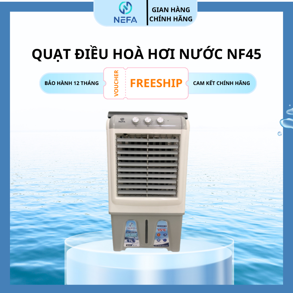 Quạt Điều Hòa Hơi Nước NEFA NF45 Dung Tích 45L Làm Mát Nhanh Điều Khiển ...
