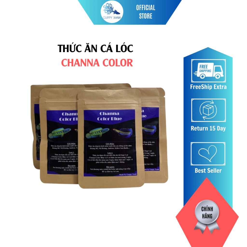 Thức ăn lên màu cho Cá Lóc cảnh Channa color (nữ hoàng,andrao,thd,lửa ...