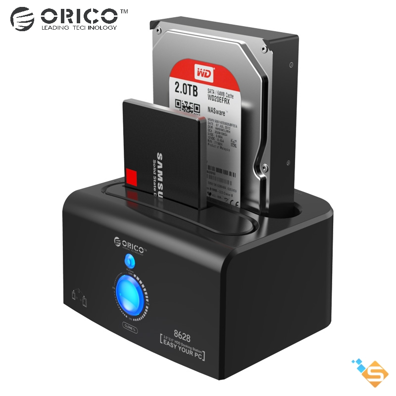 Đế gắn ổ cứng ORICO Docking 1&2 Khay 8618US3 Offline SSD 2.5" HDD 3.5" SATA 3 USB 3.0 Bảo Hành 1 ...