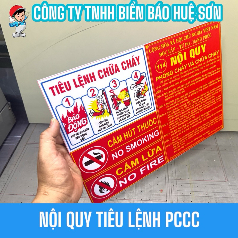 Nội quy PCCC và tiêu lệnh chất liệu Mica dày 1.5mm Có Hoả Tốc | Shopee ...