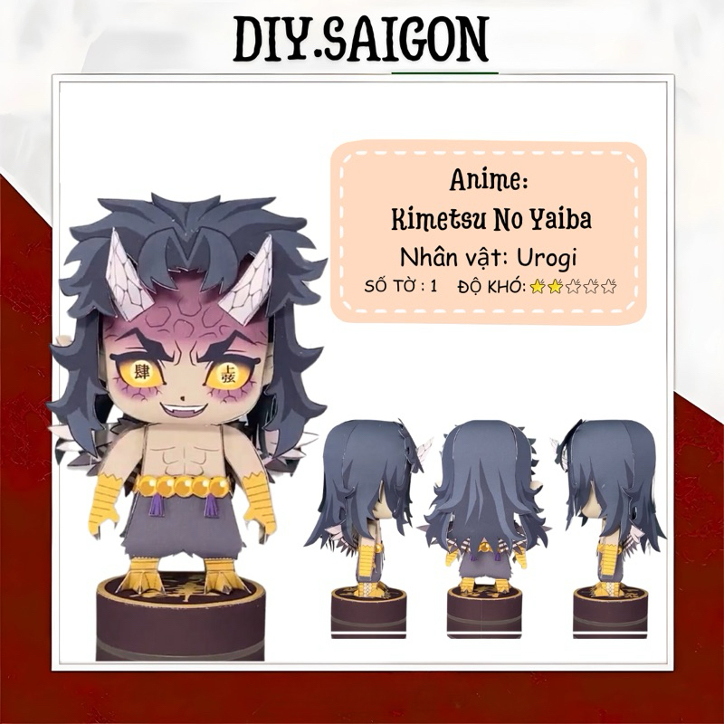 [Kimetsu No Yaiba] - Mô hình giấy Anime Chibi Urogi | Shopee Việt Nam
