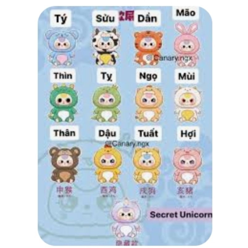 Quà Tặng gấu bông đồ chơi baby three 12 con giáp ( hàng đã khui chọn ...