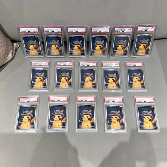 Thẻ Grading PSA 10 Gem Pokemon PIKACHU Grey Felt Hat Van Gogh Promo SVP ...