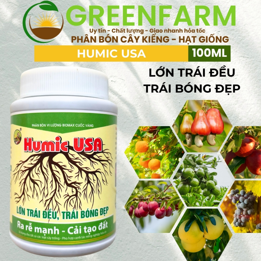 PHÂN BÓN HỮU CƠ HUMIC USA 100ml - PHÁT TRIỂN BỘ RẼ, PHỤC HỒI GIẢI ĐỘC ...