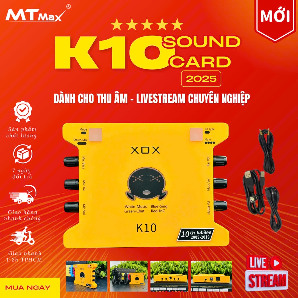 [Xã Kho] Sound card XOX K10 phiên bản 10th jubilee nâng cấp mới nhất ...