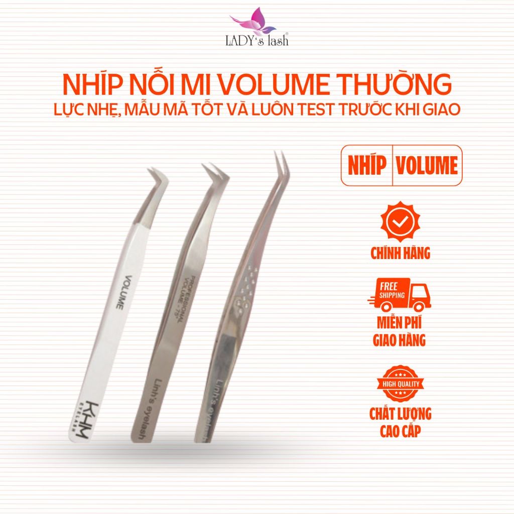 Nhíp nối mi Volume thường KHM & Linheyelash - Phủ nhám Nano, thép không gỉ và cầm êm, nhẹ ...