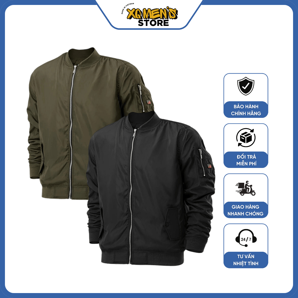 Áo Khoác Bomber Phi Công Pilot Chính Hãng, Jacket Nam Form Boxy Có Túi ...