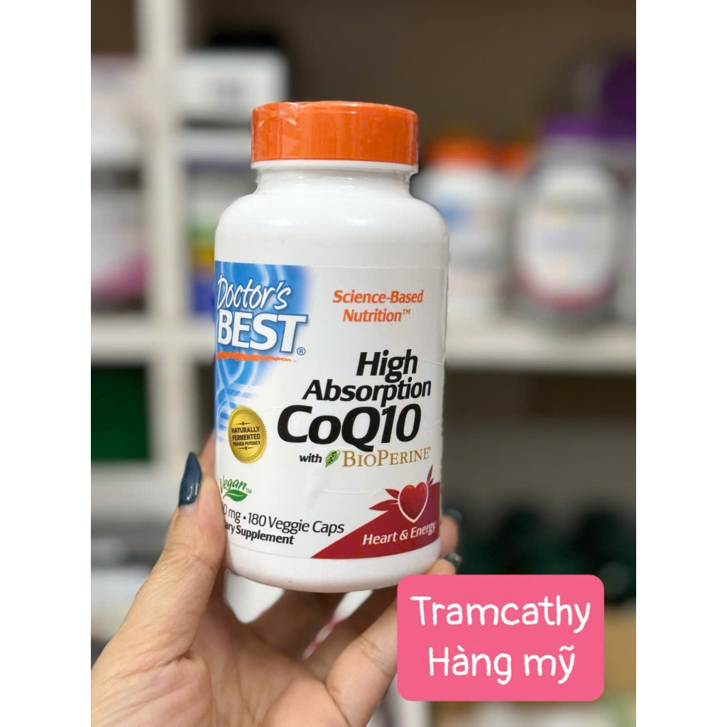 Viên Uống Doctor's Best High Absorption CoQ10 with BioPerine 100mg 180 Veggie Caps hỗ trợ tim ...