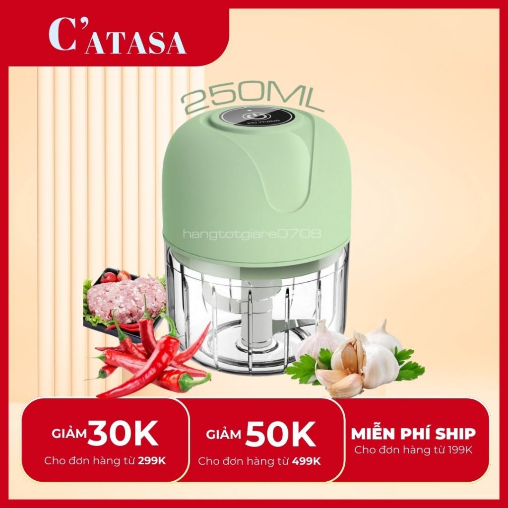 Máy xay tỏi ớt mini 3 Lưỡi dao inox Bear QSJ-E40B1, Tích điện, Tháo rời ...