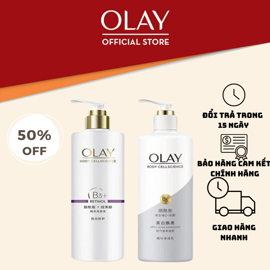 Dưỡng Thể Olay B3 retinol + VitaminC/E 260ml | Shopee Việt Nam