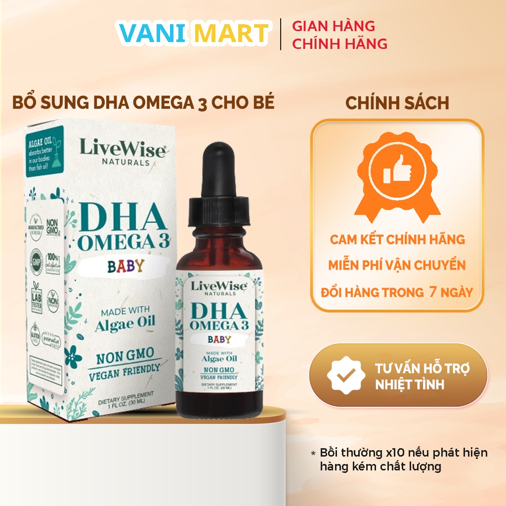 Dha Omega 3 Livewise Mỹ hỗ trợ phát triển toàn diện cho bé, não bộ, thị ...