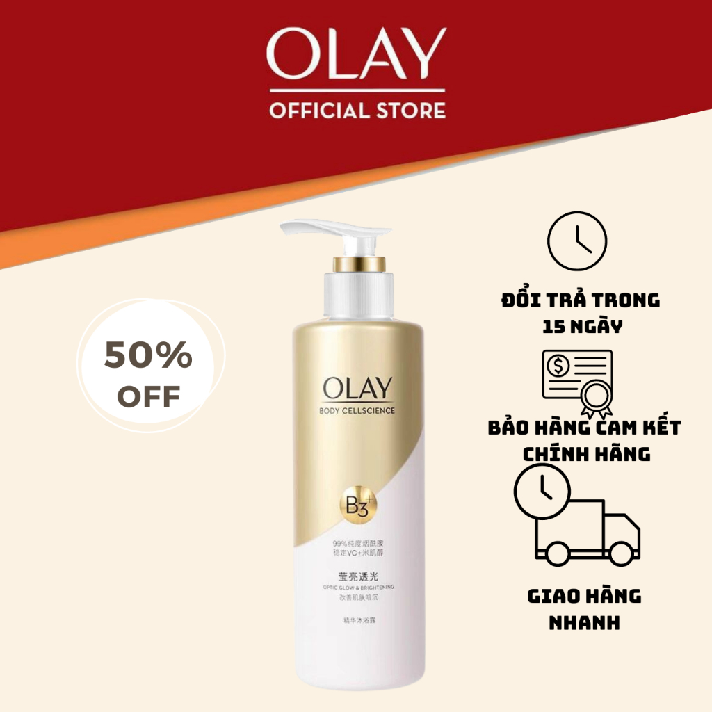 Sữa Tắm OLAY B3+ Siêu Dưỡng Trắng Da, Cấp Ẩm Và Đàn Hồi Cho Da - Chai ...