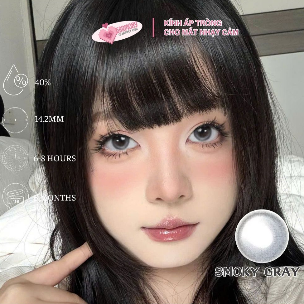 Kính áp tròng lens xám sáng filter chất liệu Silicone Hydrogel HARMONY ...