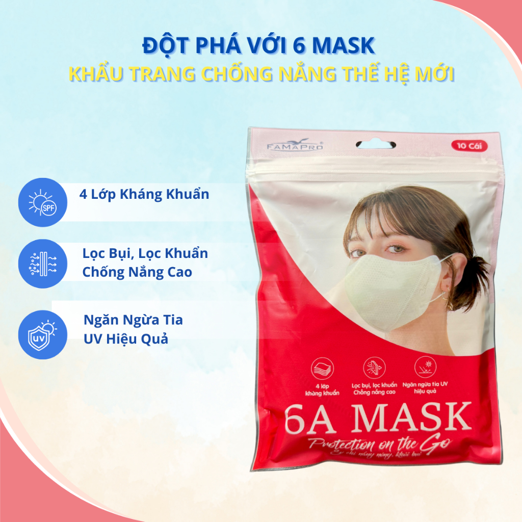 [SET 100 Chiếc] Khẩu Trang 6A Mask Chống Nắng 4 Lớp Kháng Khuẩn Kiểu ...