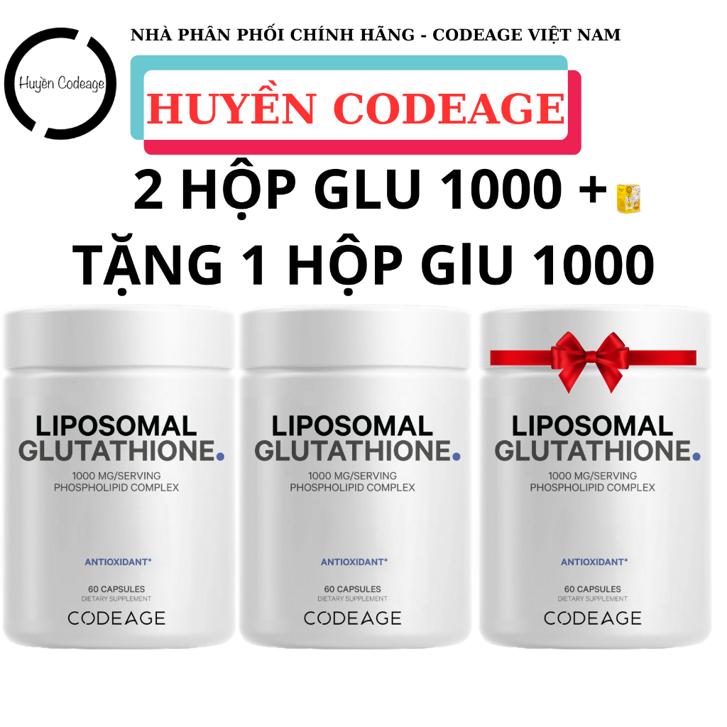 Combo Glutathione 100 mg Viên GLU 1000mg Liposomal Glutathione 1000mg ...