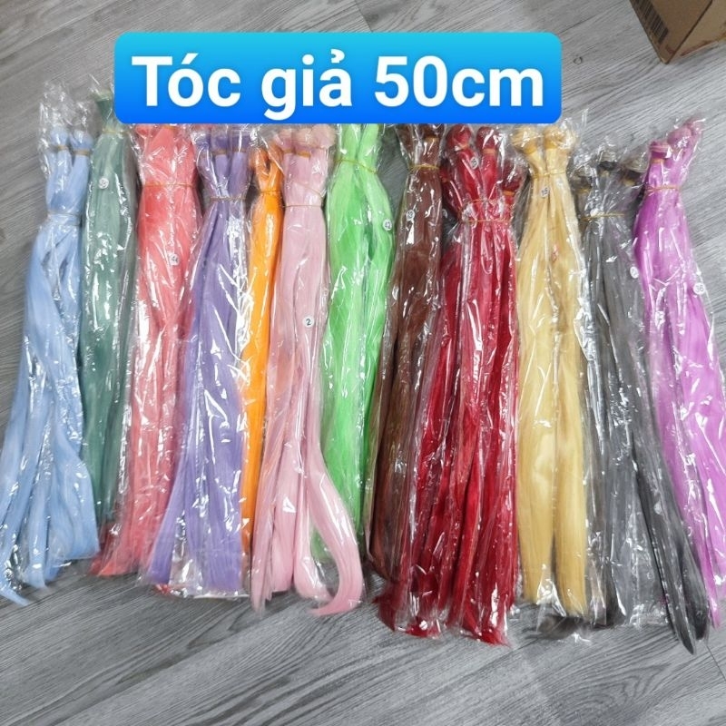 Tóc giả cho búp bê dài 50cm*100cm, tóc tơ nhiệt thẳng dài dùng để làm ...
