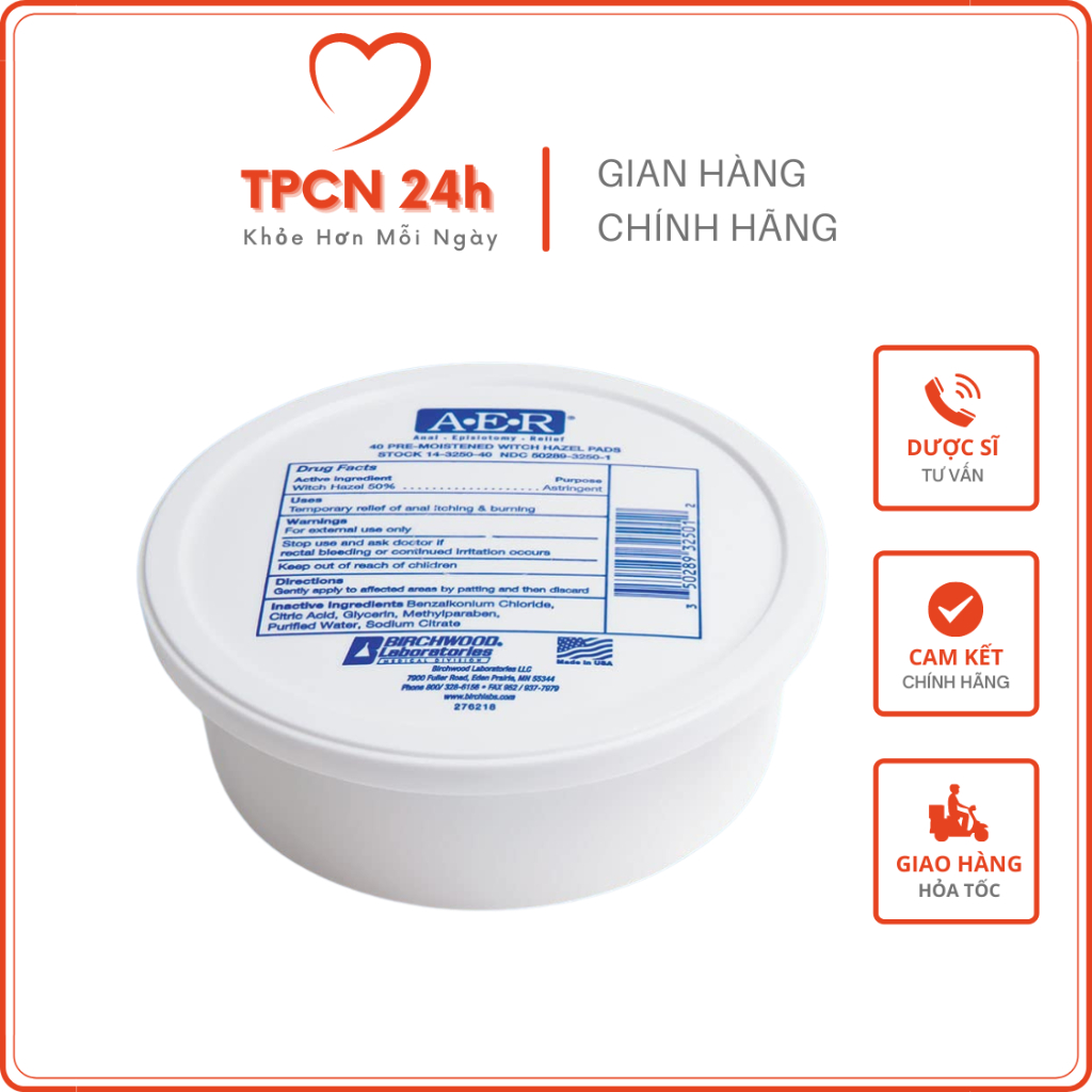 Miếng giảm đau sau sinh AER Witch Hazel Pads - miếng Pad giảm sưng đau ...