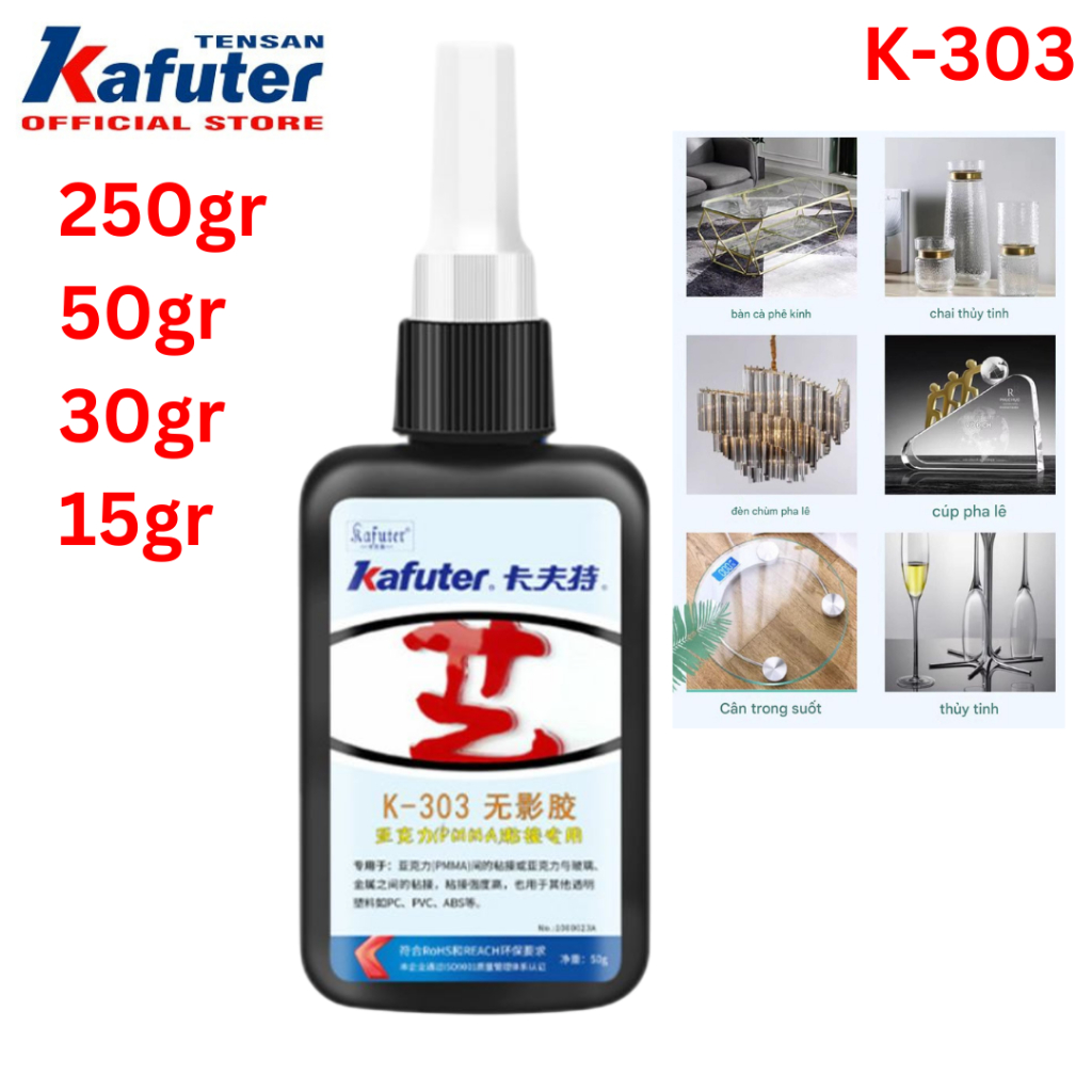 Keo UV Kafuter K-303 Trong Suốt Chuyên Dán Kim Loại Với Kính Trong,Mica Nhựa Trong ABS\PC\PS\PVC ...