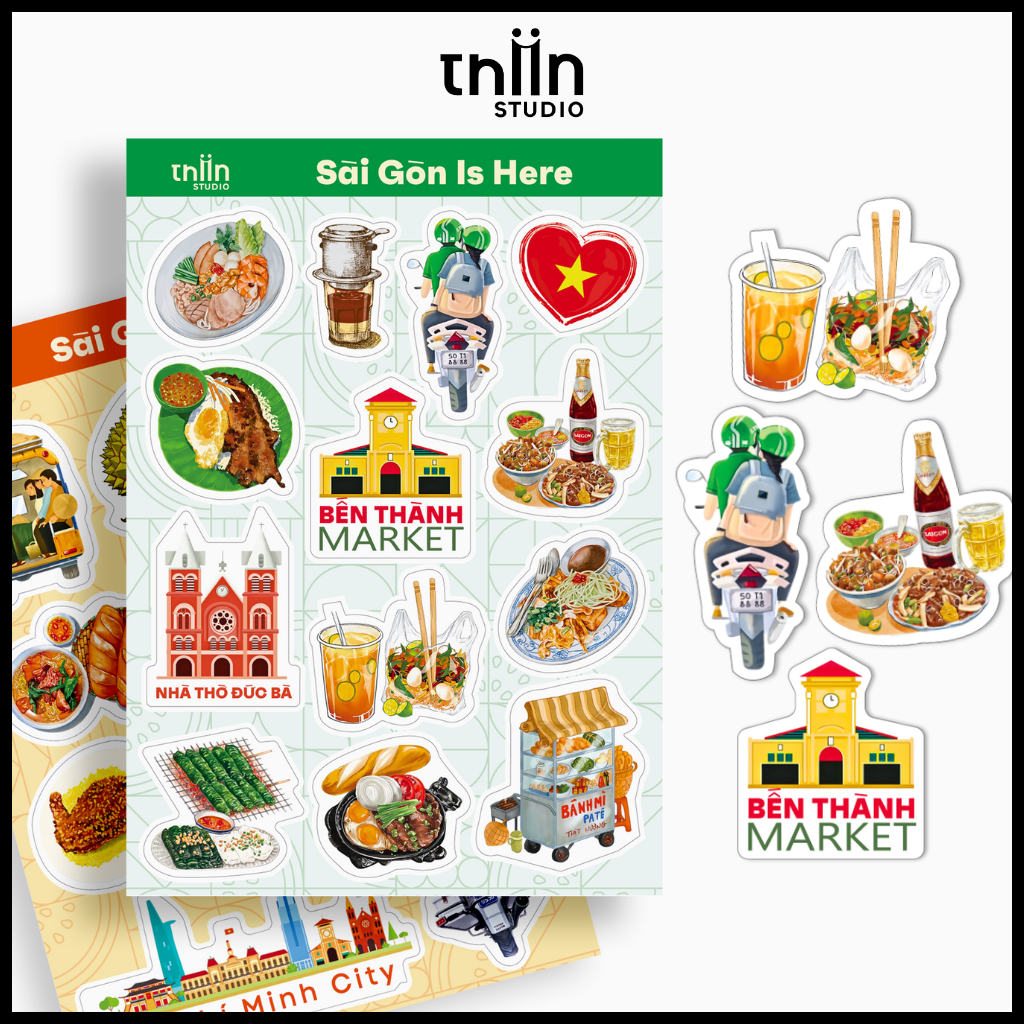 Sticker Sài Gòn Cảnh Quan THIIN STUDIO, hình dán chống nước, sticker ...