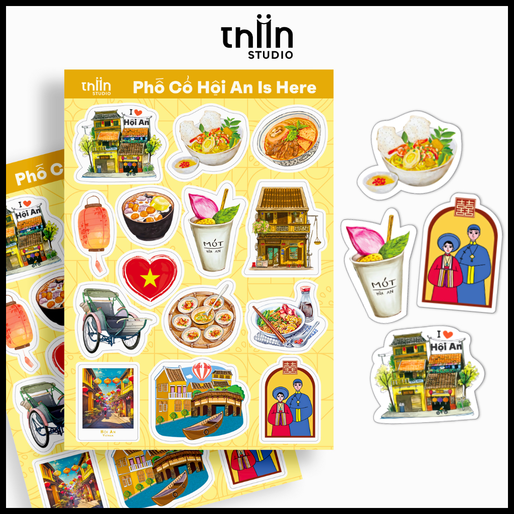 Sticker Phố Cổ Hội An THIIN STUDIO, hình dán sticker chống nước ...