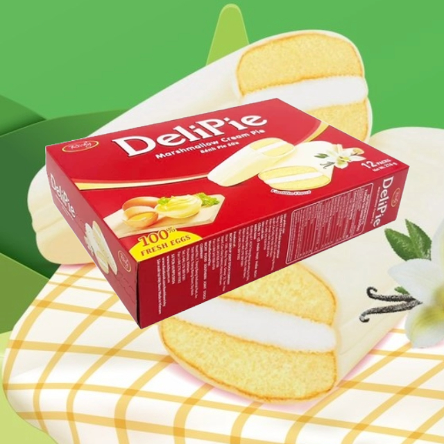 Bánh Bông Lan Sữa Delipie Vị Vani Hộp 216G | Shopee Việt Nam