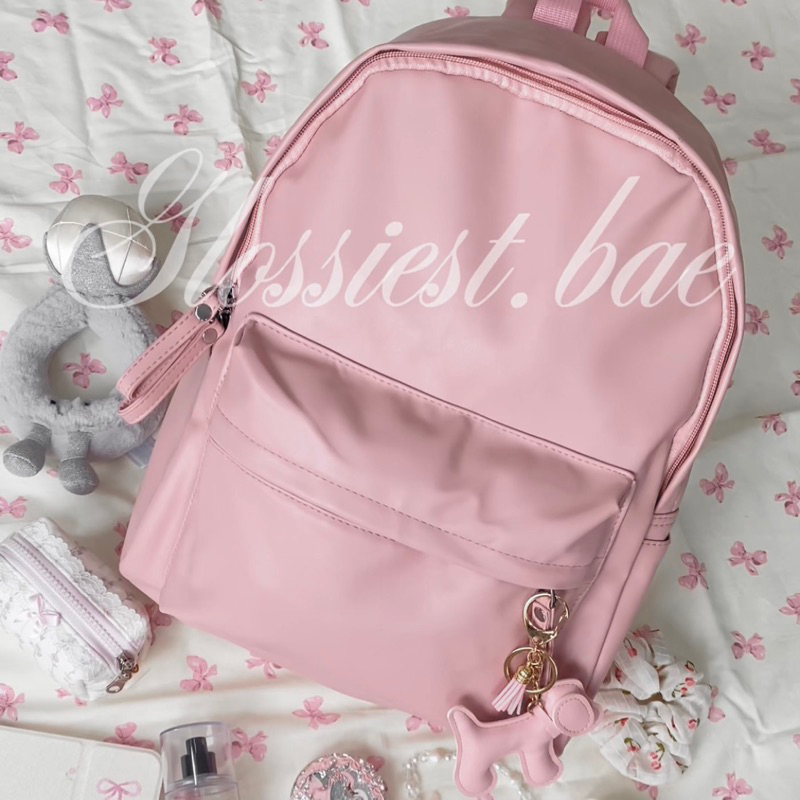 ( SẴN HOẢ TỐC )PINKY BACKPACK - TẶNG KÈM MÓC KHOÁ CÚN HỒNG - Balo DA PU ...