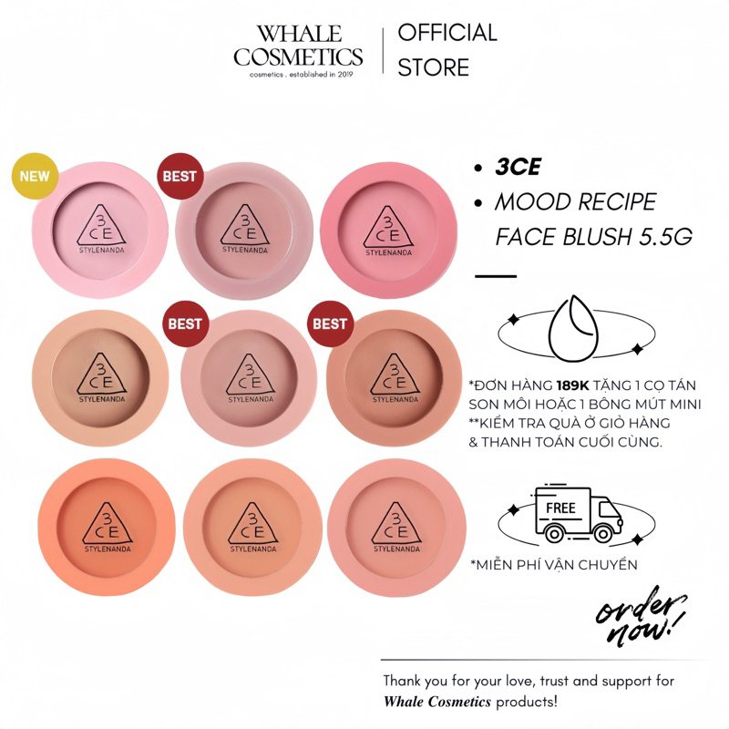 (3CE) Phấn Má Hồng 3CE Mood Recipe Face Blush (5.5g) | Shopee Việt Nam