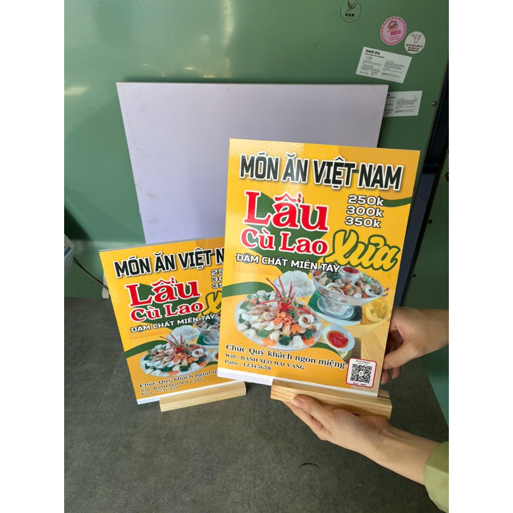 Menu decal dán foam + đế gỗ | Shopee Việt Nam